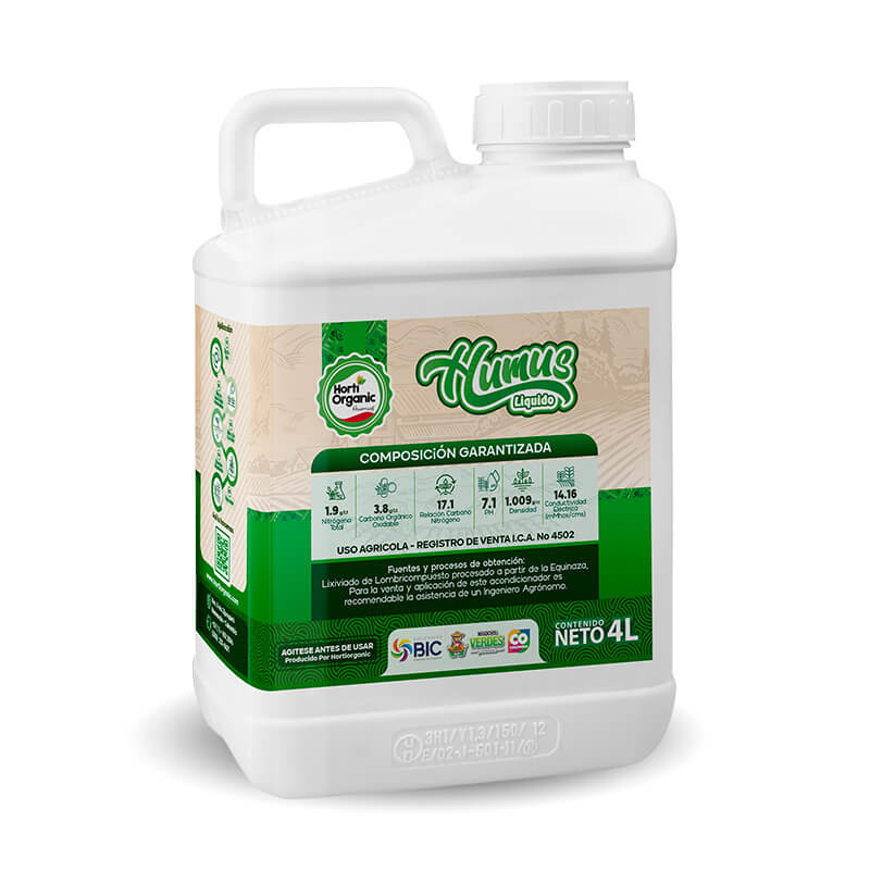 Humus líquido puro 4 Litros - HortiOrganic